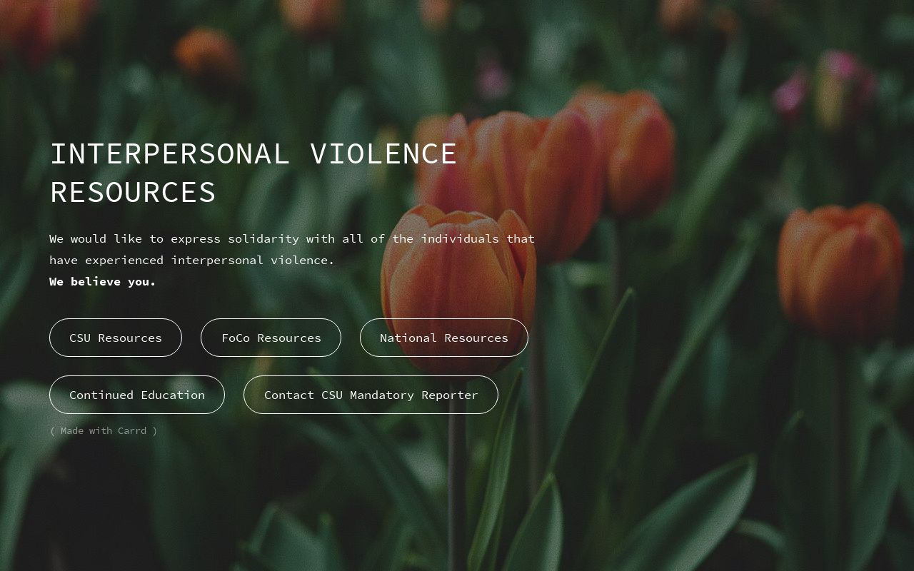 Interpersonal Violence Resources